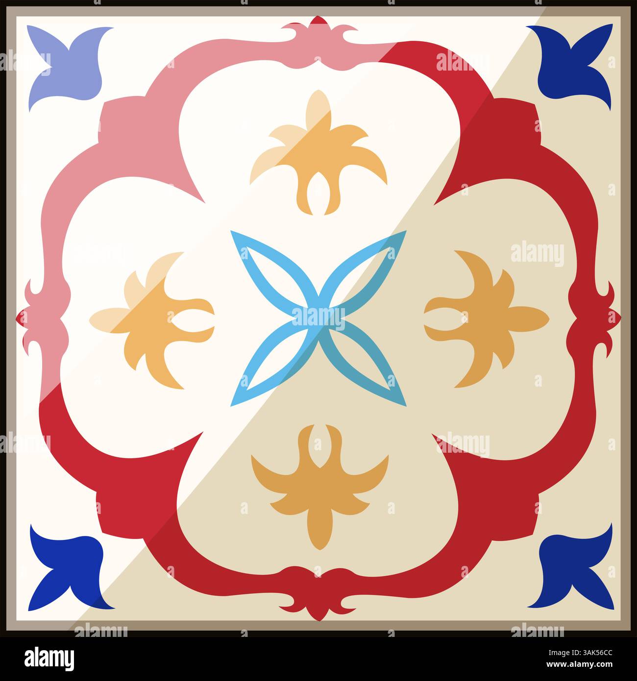 geometric arabic mosaic tile cartoon vector illustration Stock Vector ...