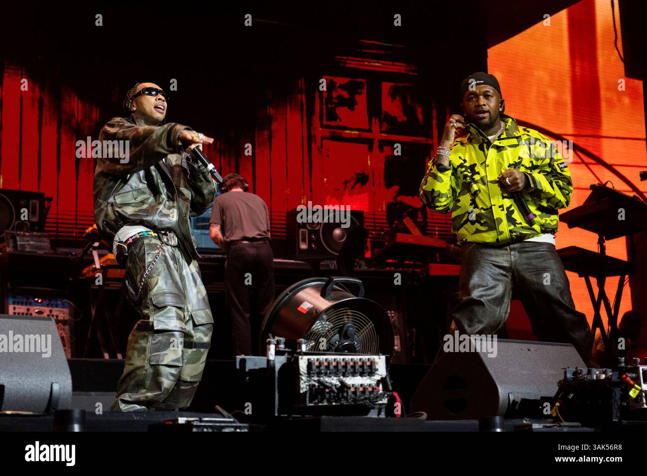 Tyga, left, and Mustard perform during the first weekend of the ...