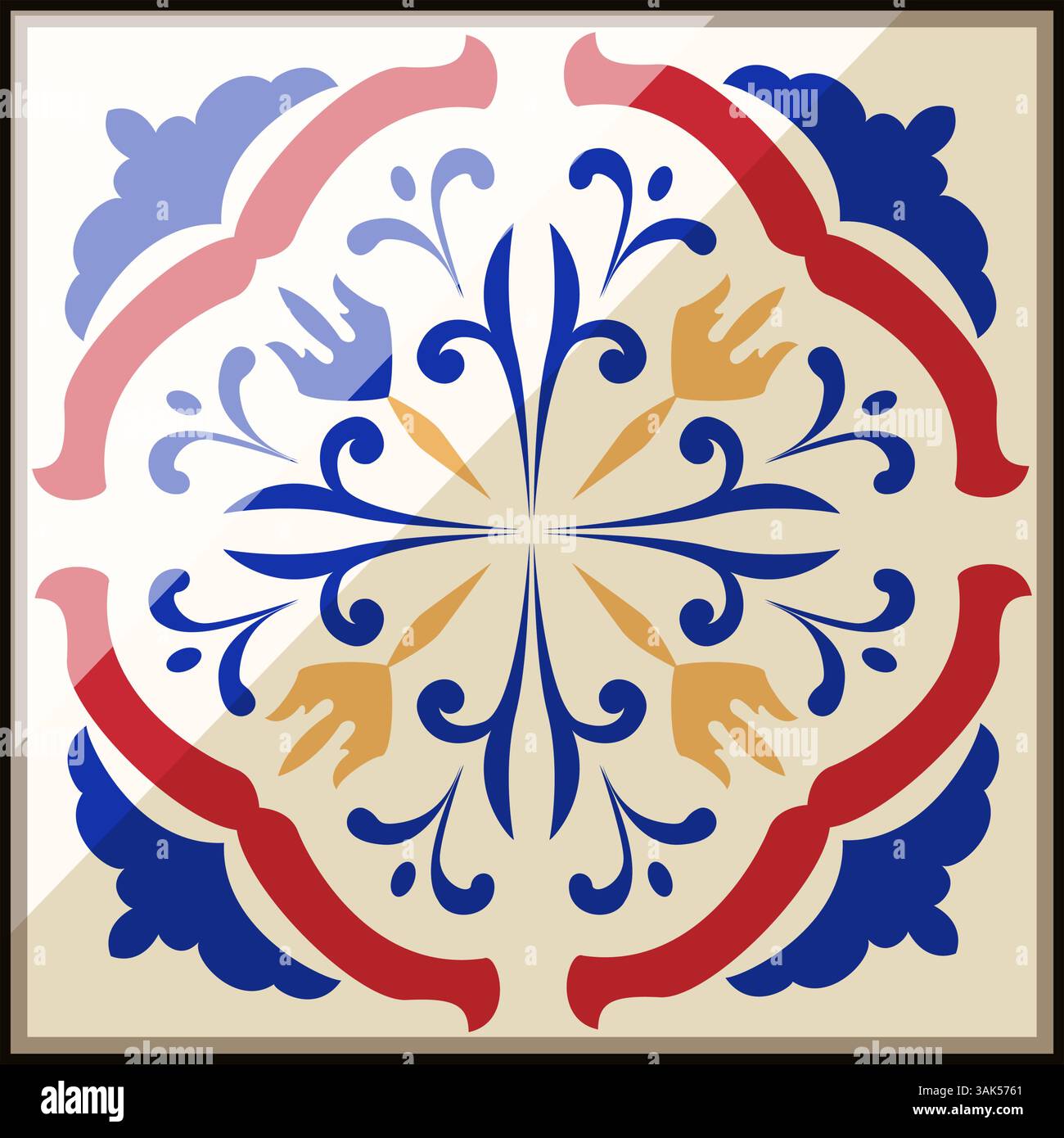 craft arabic mosaic tile cartoon vector illustration Stock Vector Image ...