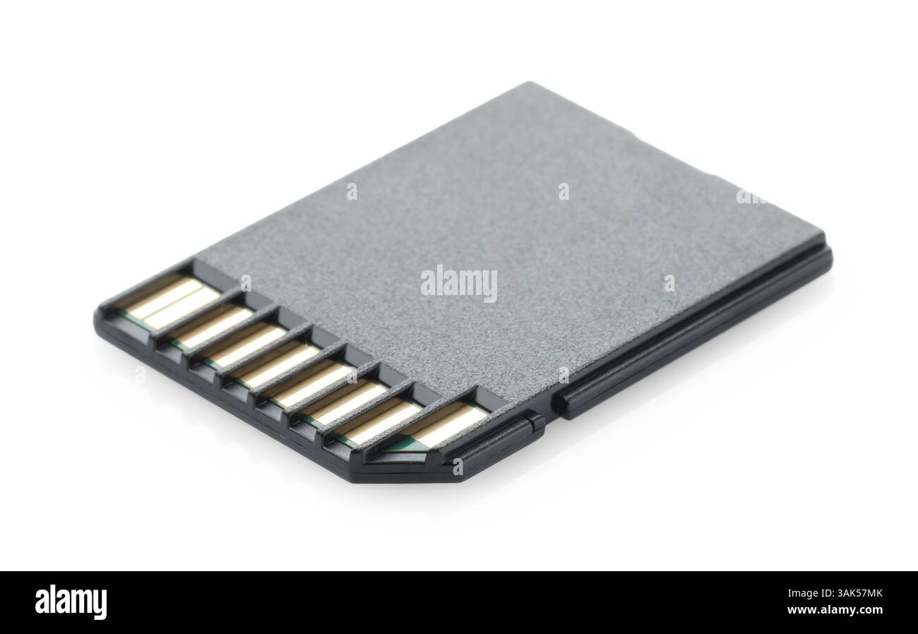 One SD memory card isolated on white Stock Photo - Alamy