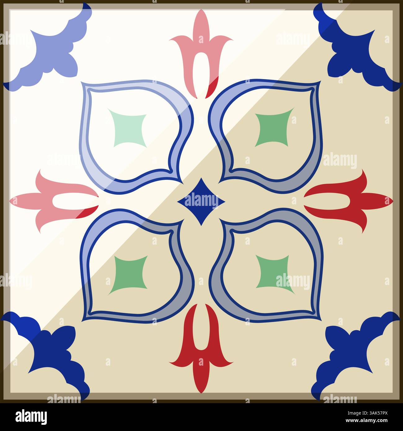 decorative arabic mosaic tile cartoon vector illustration Stock Vector ...