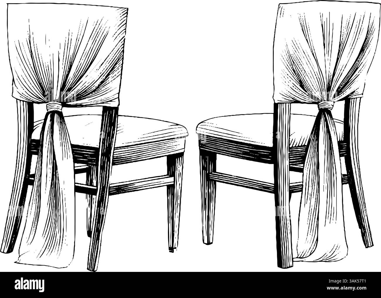 Engraved illustration of intertwined wedding rings with floral accent ...