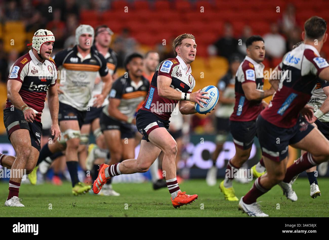Brisbane, Australia. 12th Apr, 2025. Tate McDermott of the Reds during ...