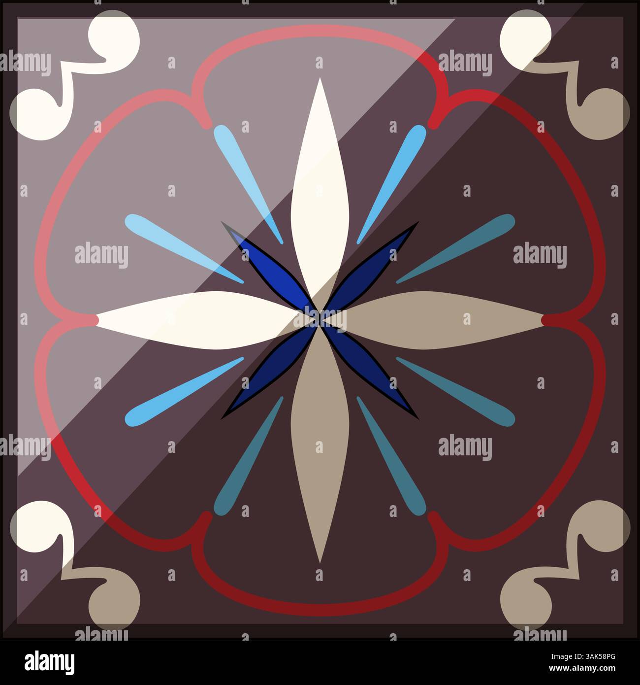 islamic arabic mosaic tile cartoon vector illustration Stock Vector ...