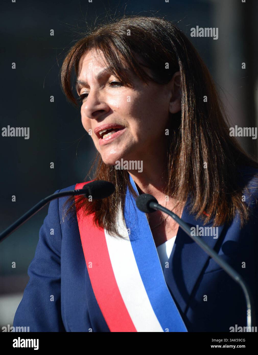 Paris, France. 11th Apr, 2025. Anne Hidalgo, mayor of Paris during ...