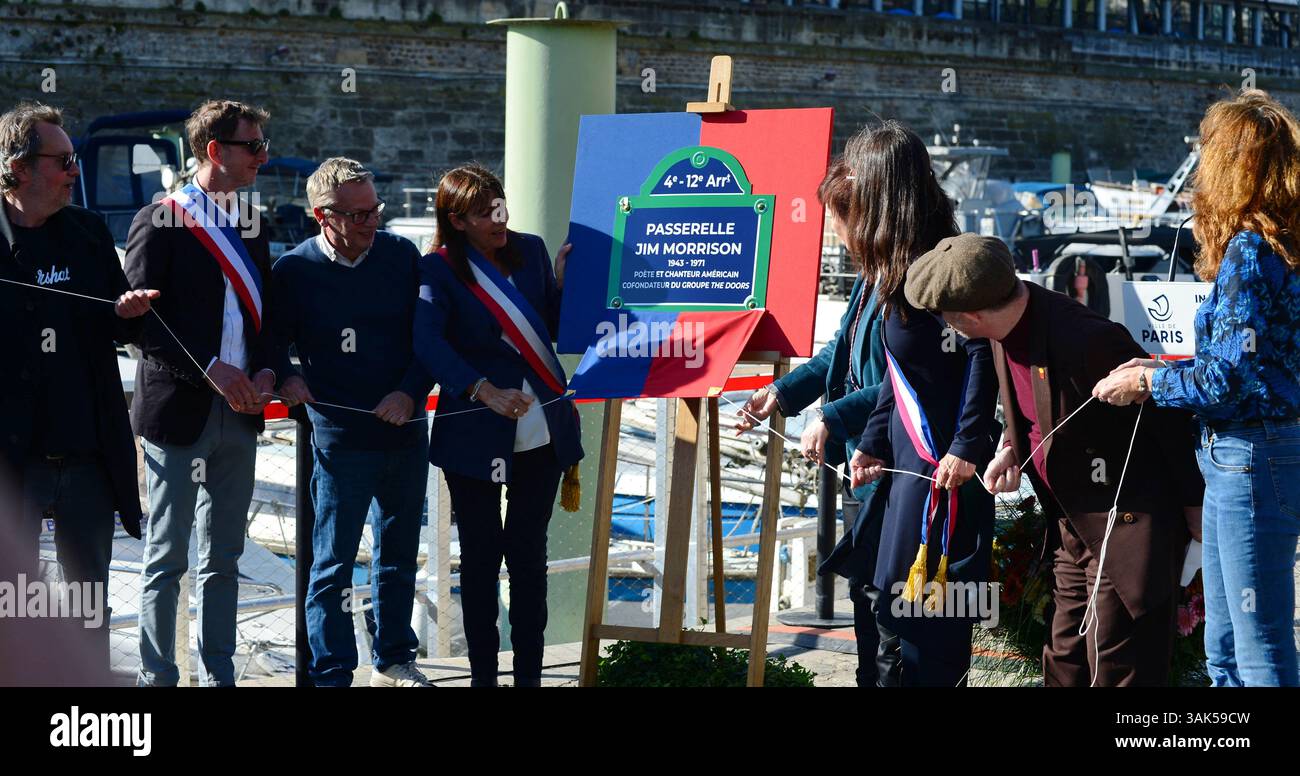 Anne Hidalgo, mayor of Paris during a Inauguration of the Jim Morrison ...