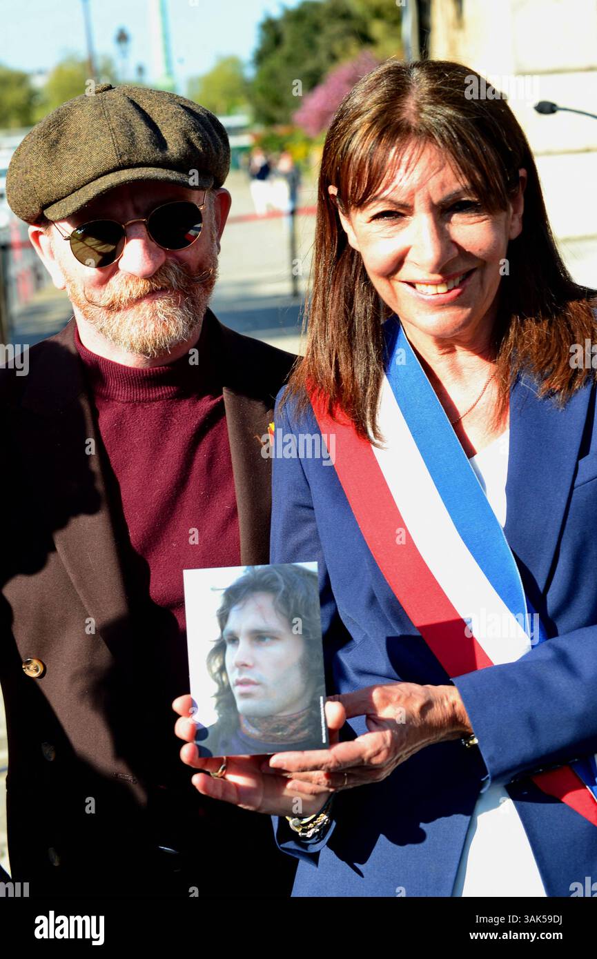 Paris, France. 11th Apr, 2025. Anne Hidalgo, mayor of Paris and Mathieu ...