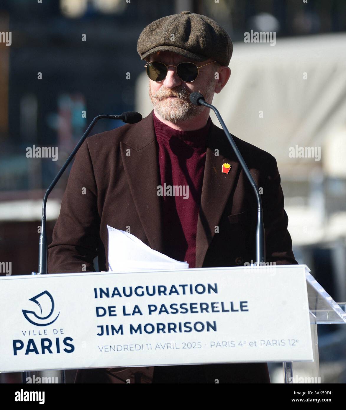 Mathieu Malzieu, singer of the band Dionysos during a Inauguration of ...
