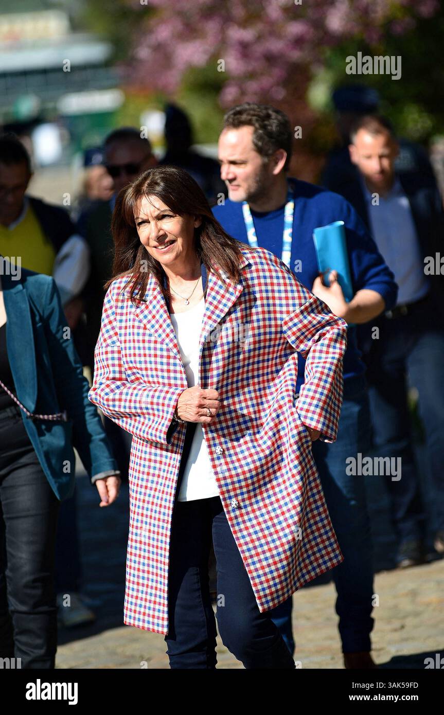 Paris, France. 11th Apr, 2025. Anne Hidalgo, mayor of Paris during ...