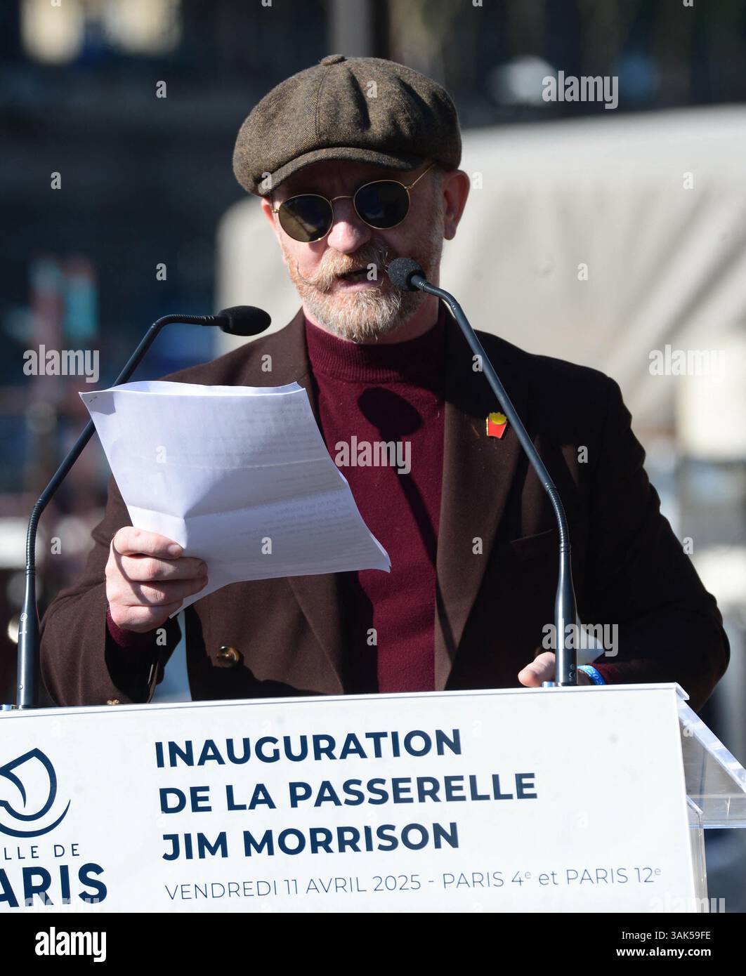 Mathieu Malzieu, singer of the band Dionysos during a Inauguration of ...