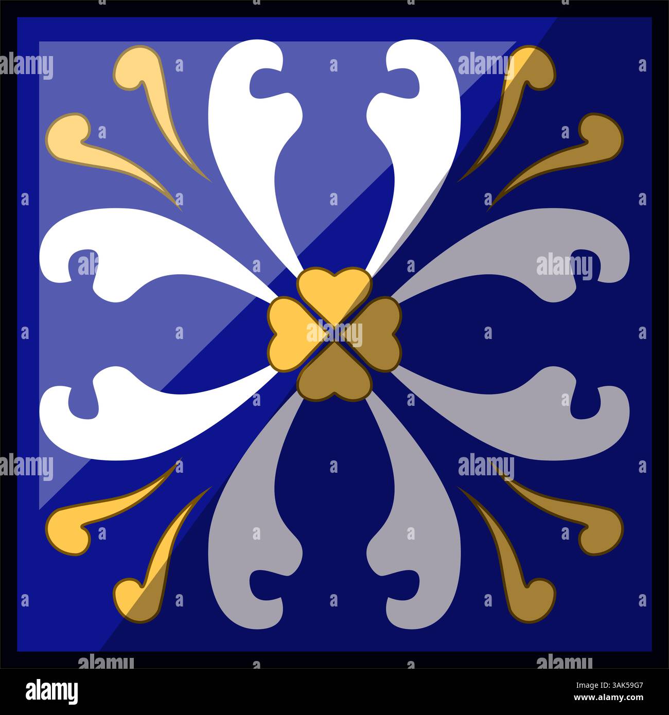 traditional azulejos ornament tile cartoon vector illustration Stock ...