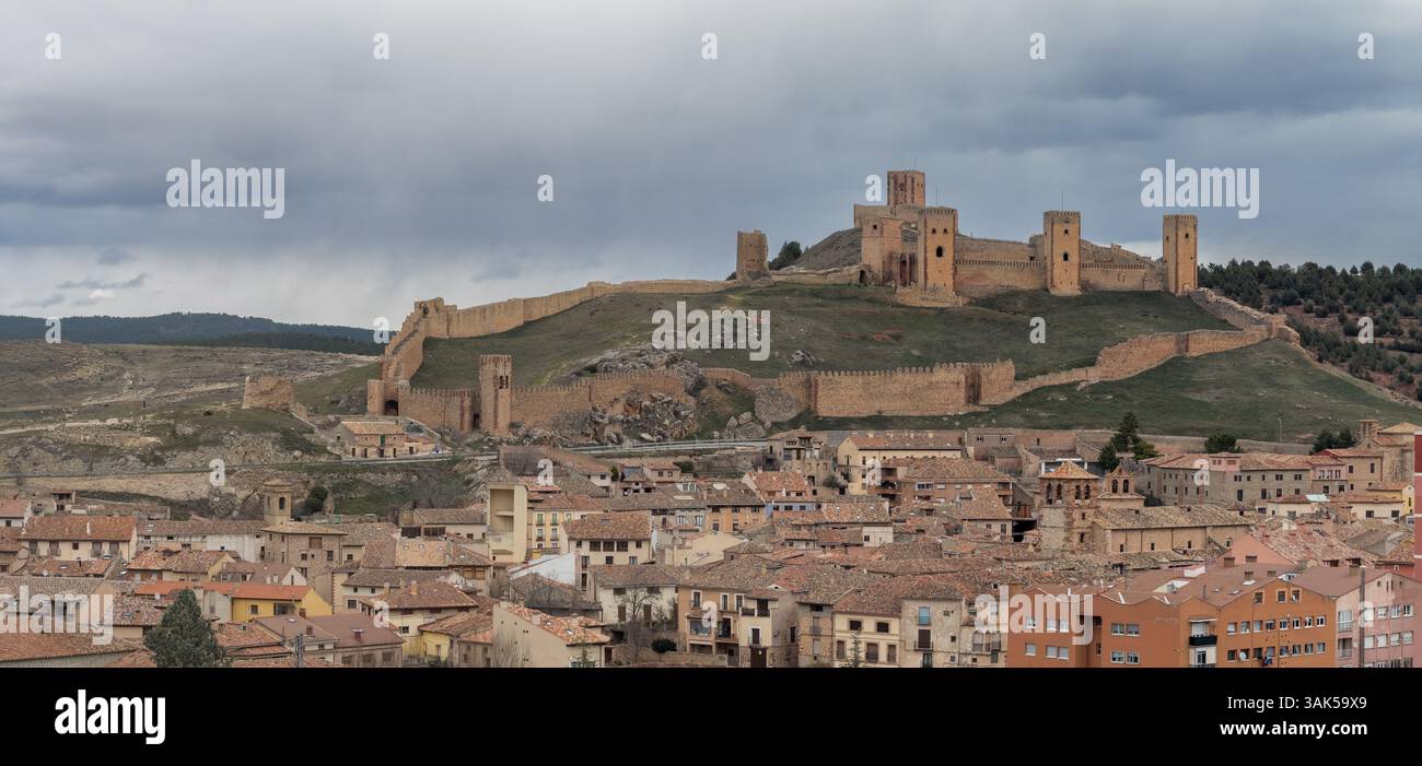 Ancient Fortress Overlooking Historic Spanish Village Stock Photo - Alamy