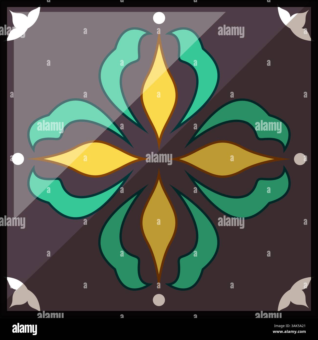 ceramic azulejos ornament tile cartoon vector illustration Stock Vector ...