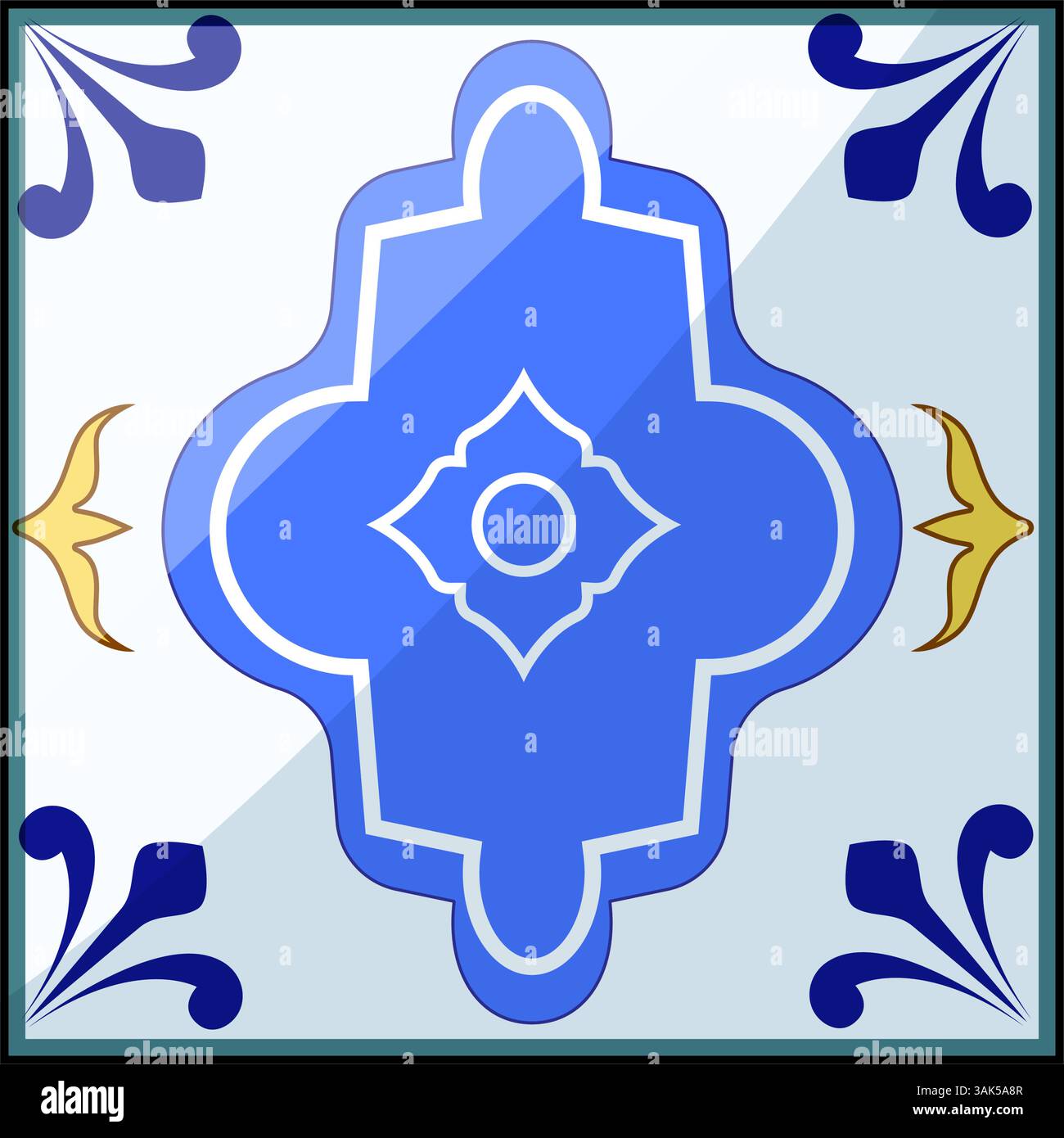 mosaic azulejos ornament tile cartoon vector illustration Stock Vector ...