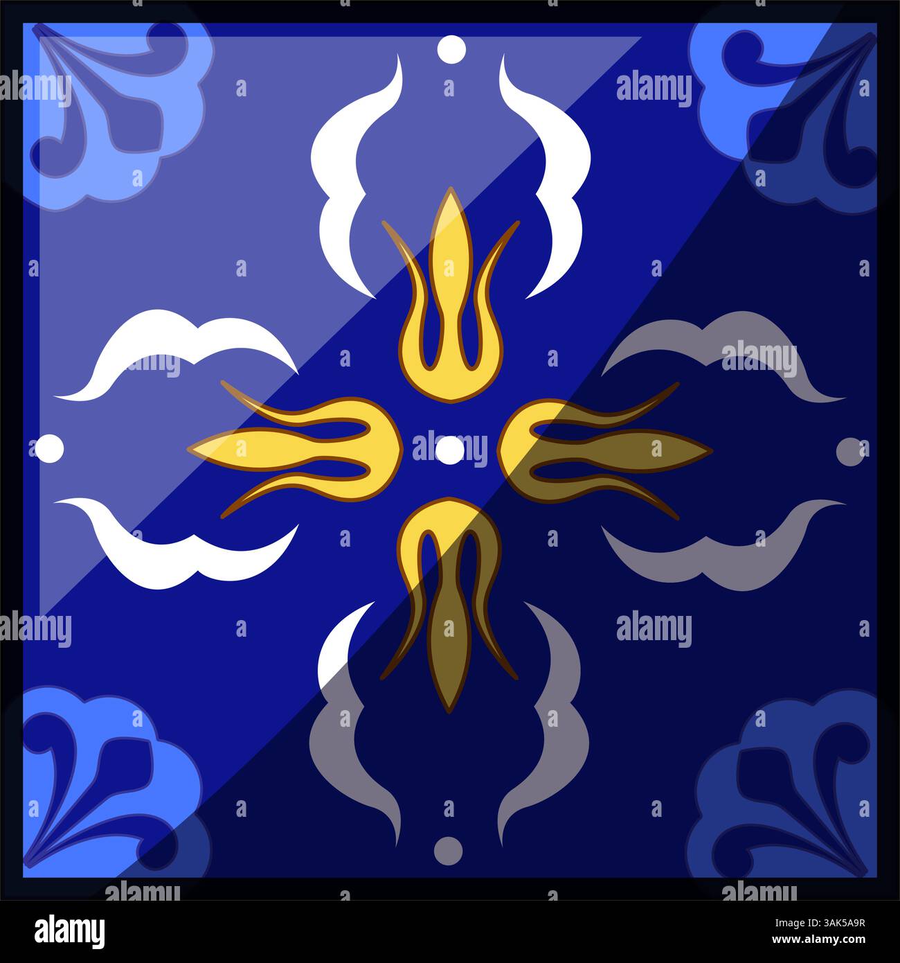 colorful azulejos ornament tile cartoon vector illustration Stock ...