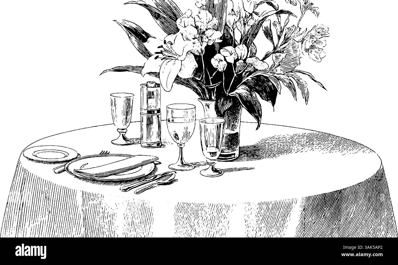 Detailed engraved illustration of a daisy bouquet for botanic art ...