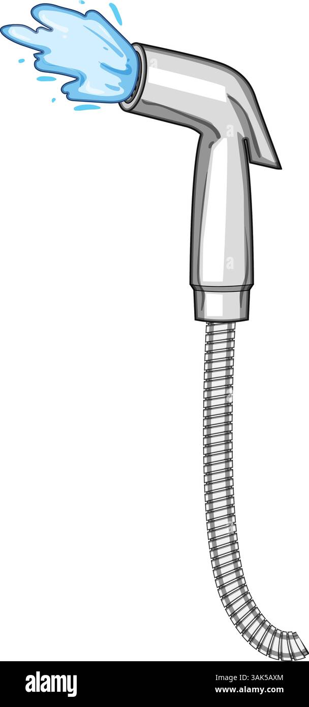 bathroom bidet sprayer cartoon vector illustration Stock Vector Image ...