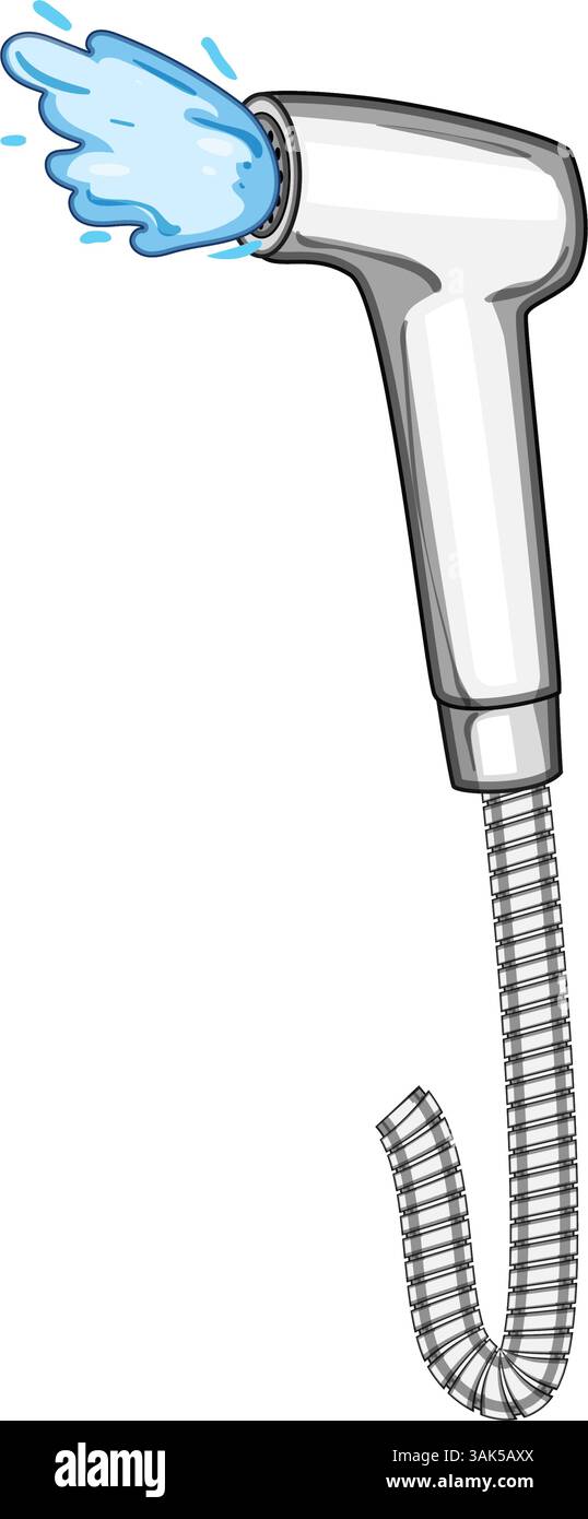hygiene bidet sprayer cartoon vector illustration Stock Vector Image ...