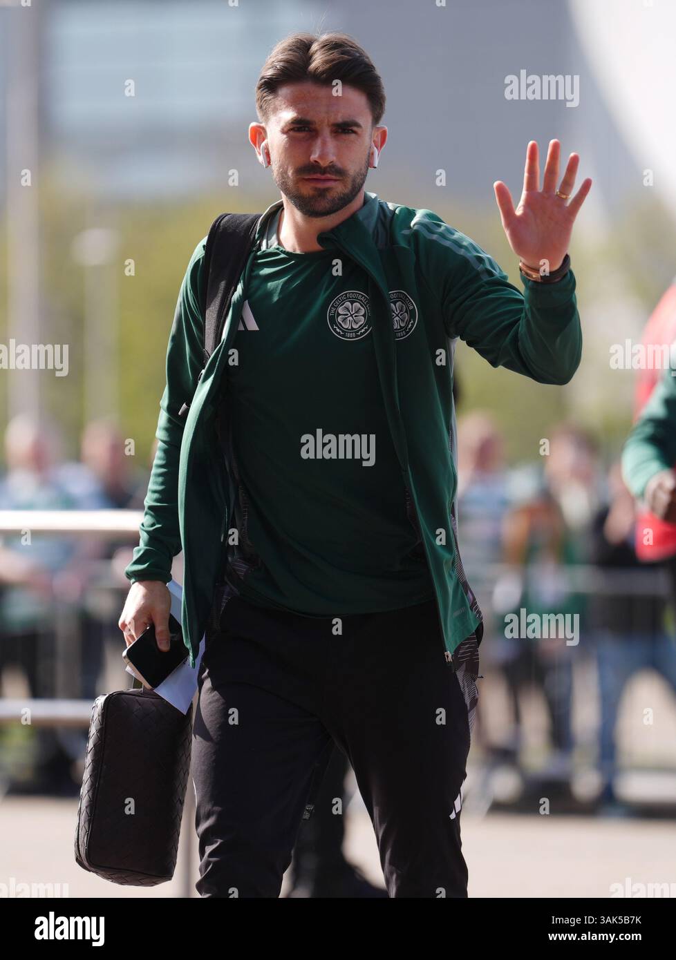 Celtic's Greg Taylor arrives before the William Hill Premiership match ...