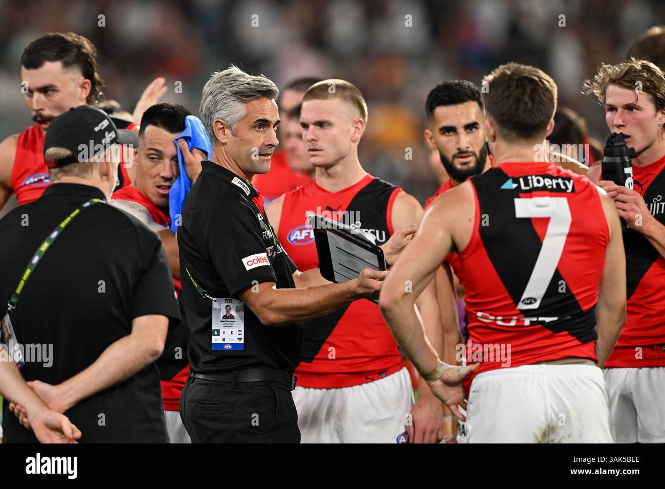 Adelaide, Australia. 12th Apr, 2025. Essendon Assistant Coach Daniel ...
