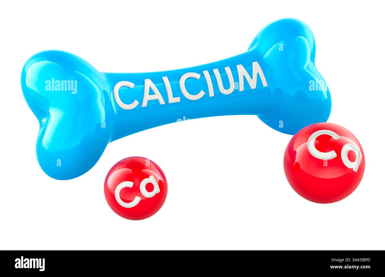 Bone with Calcium Ca balls, 3D rendering isolated on white background ...