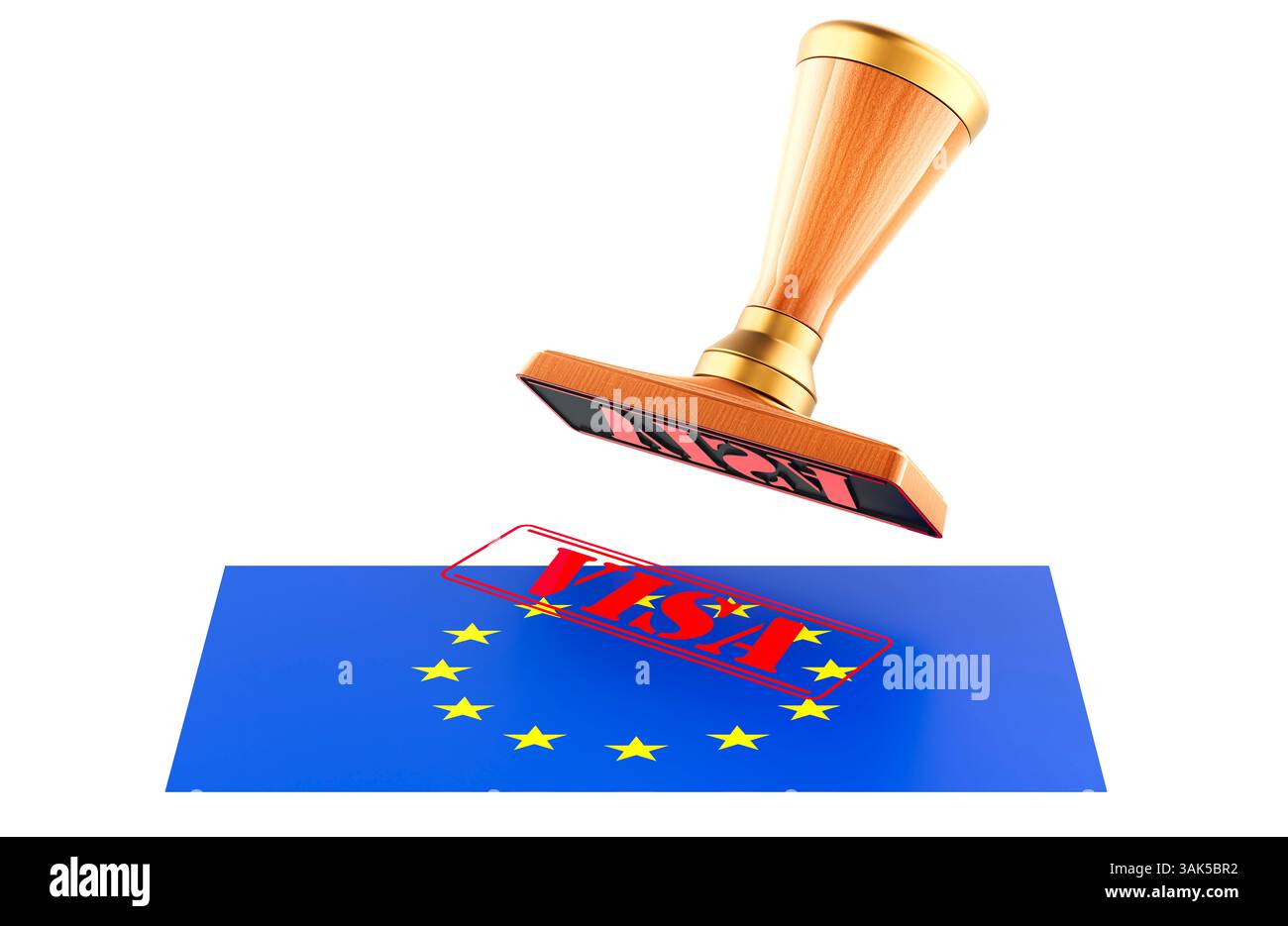 Schengen Area visa, concept. Visa Approved with Rubber Stamp and the ...