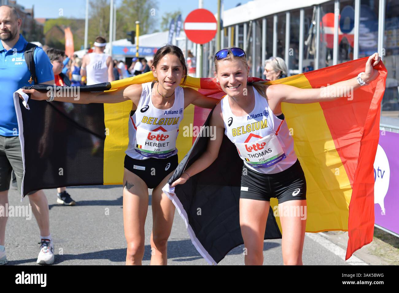 Brussels, Belgium. 12th Apr, 2025. Belgian Chloe Herbiet and Belgian ...