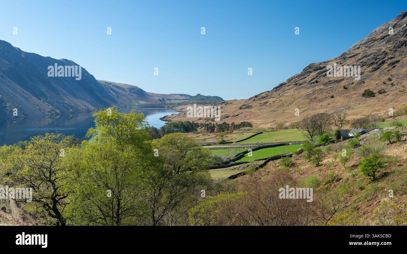 The view from the lower slopes of Yewbarrow, looking south over the ...