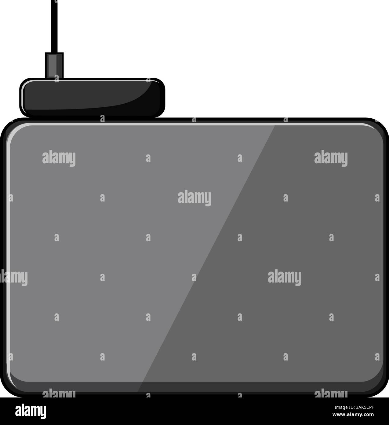 convenience charging mouse pad wireless cartoon vector illustration ...