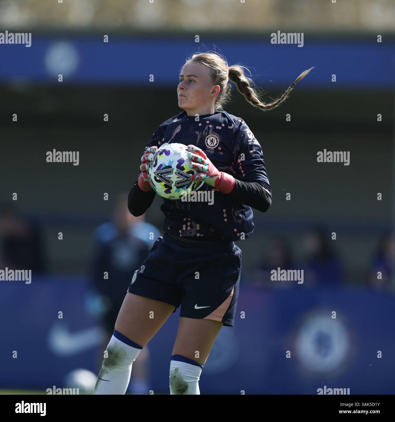 Chelsea Women Goalkeeper Hannah Hampton warms up during the Women's FA ...
