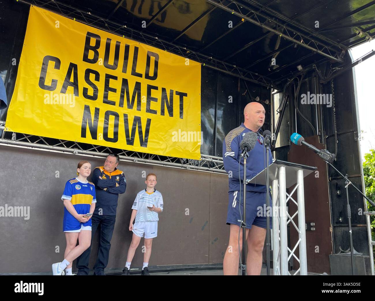 Kevin Gamble, Chairperson of South Antrim GAA, speaking to the ...