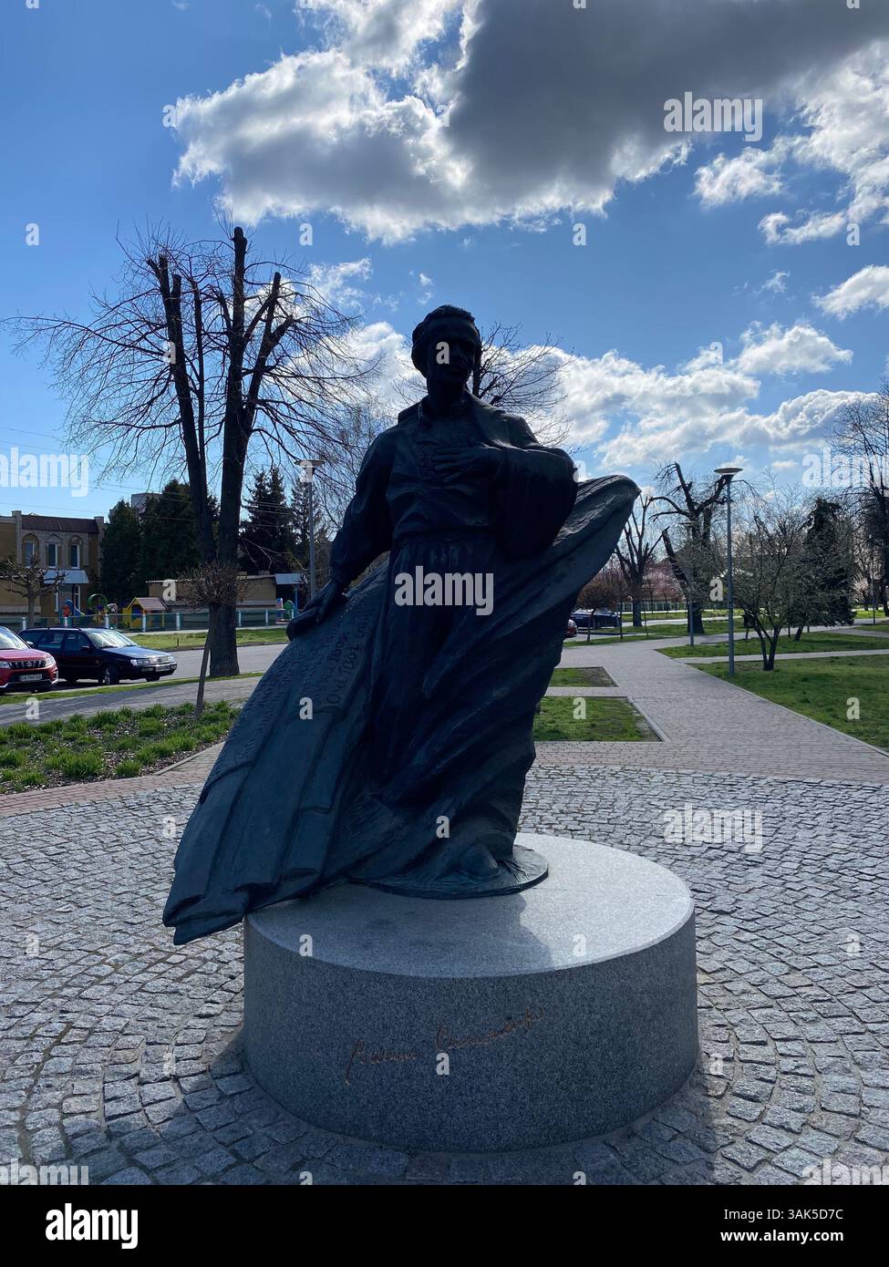 The monument to Vasyl Symonenko in Cherkasy, Ukraine, is a bronze ...