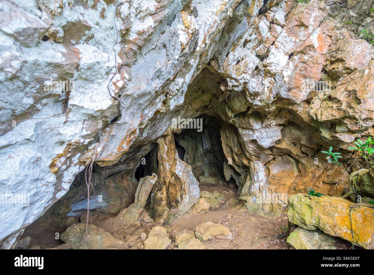 Stalactites and stalagmites inside Bakwit Cave in Isla Gigantes, Iloilo ...