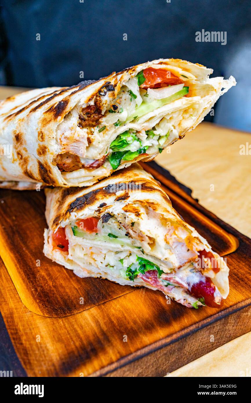 Savory wrap filled vegetables hi-res stock photography and images - Alamy