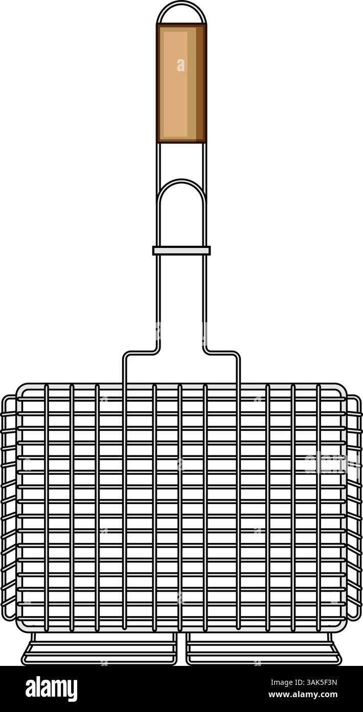 barbecue grill rack cartoon vector illustration Stock Vector Image ...