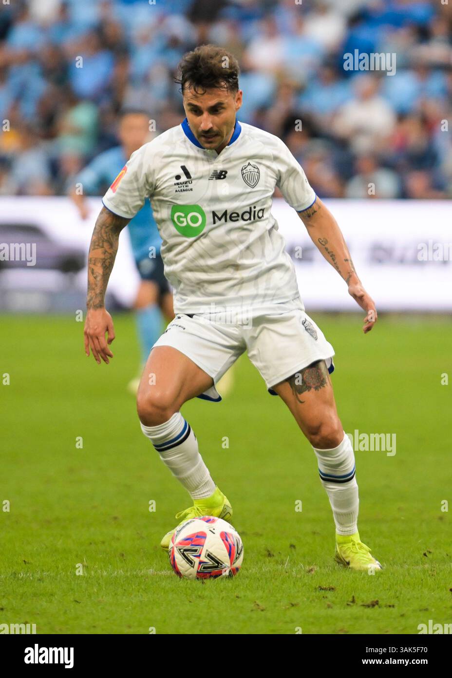 Luis Felipe Gallegos Leiva of Auckland FC seen in action during the Isuzu UTE A-League 2024-25 ...