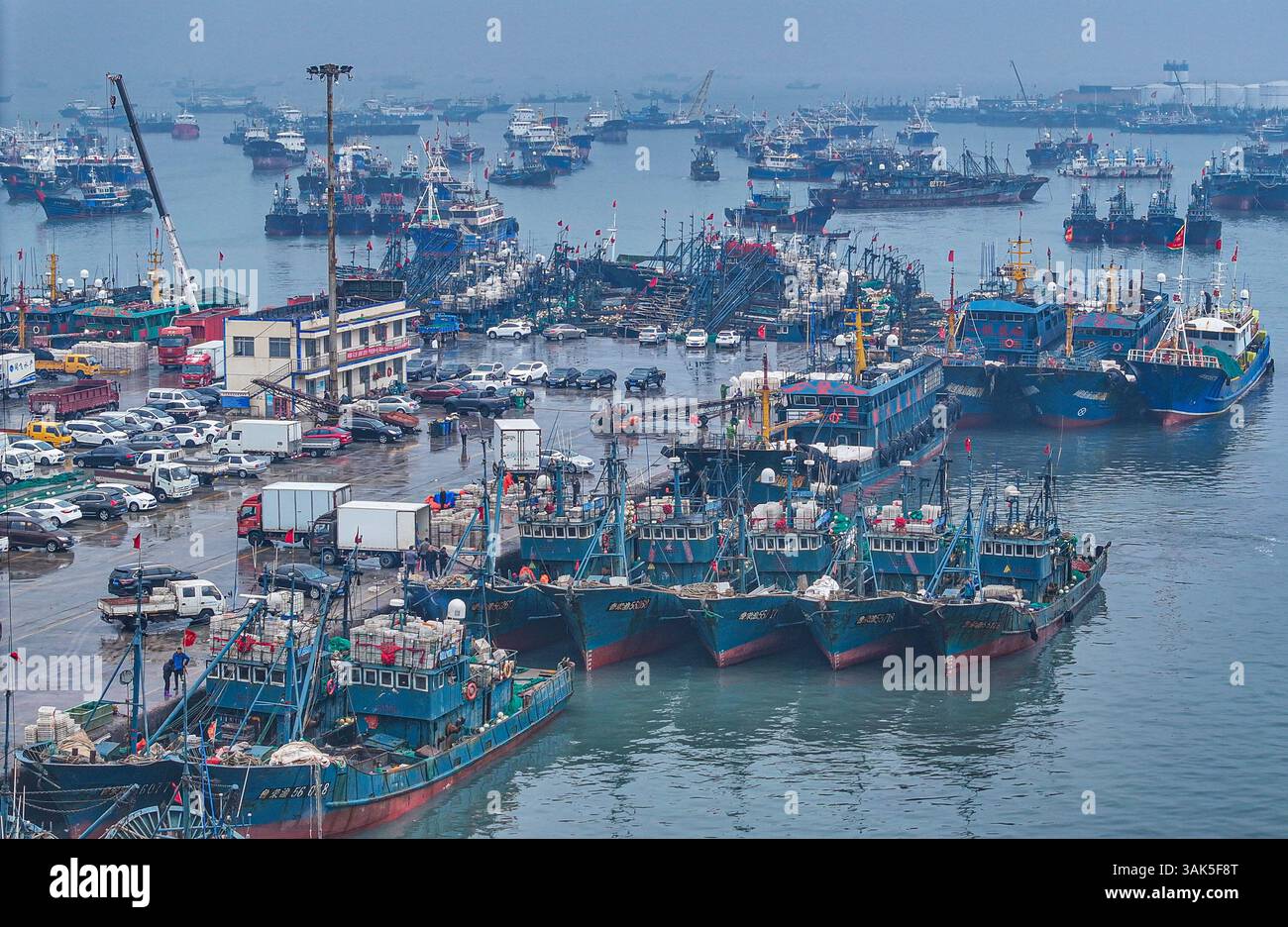 Beijing, China. 12th Apr, 2025. An aerial drone photo taken on April 12 ...