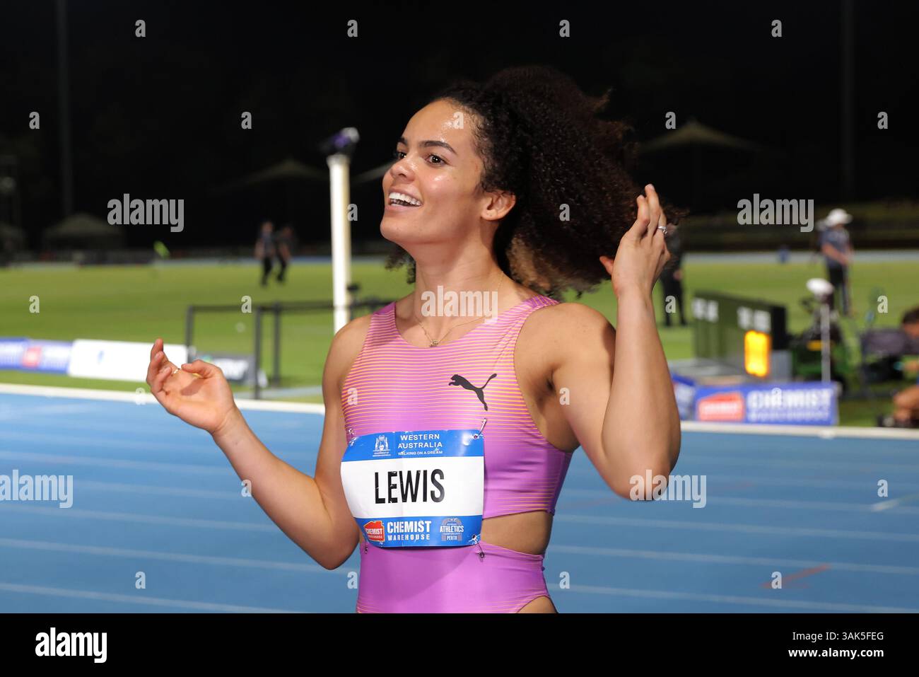 Torrie Lewis of Queensland celebrates after winning the Women's 100m ...