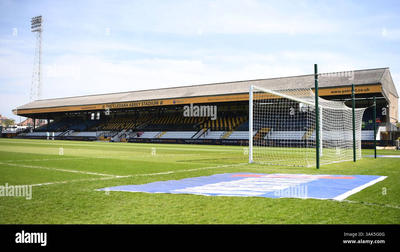 Cambridge, England. 12th Apr 2025. A general view of the Abbey Stadium ...