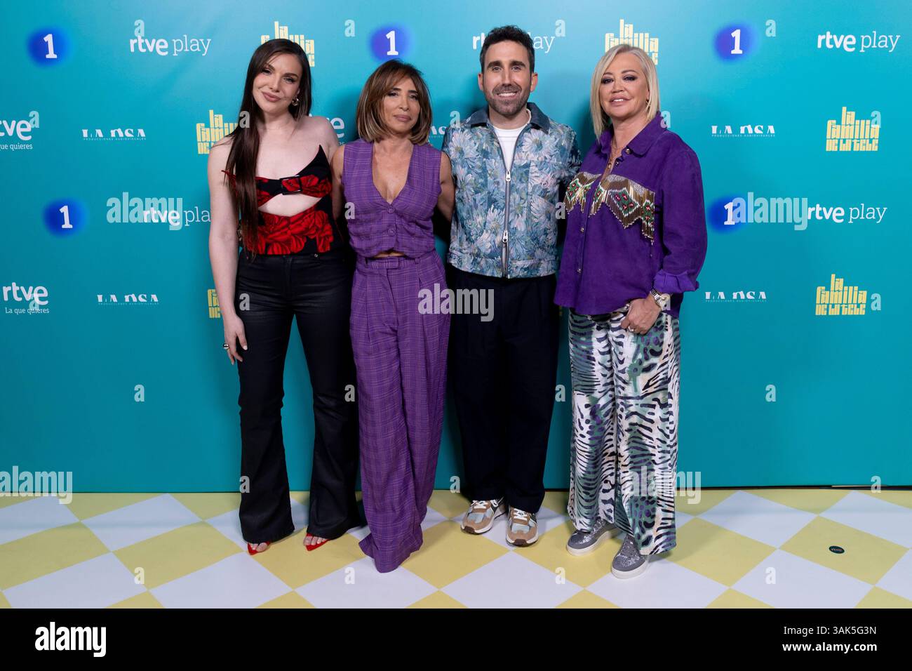 Madrid, Spain. 08th Apr, 2025. (L-R) Inés Hernand, María Patiño, Aitor ...