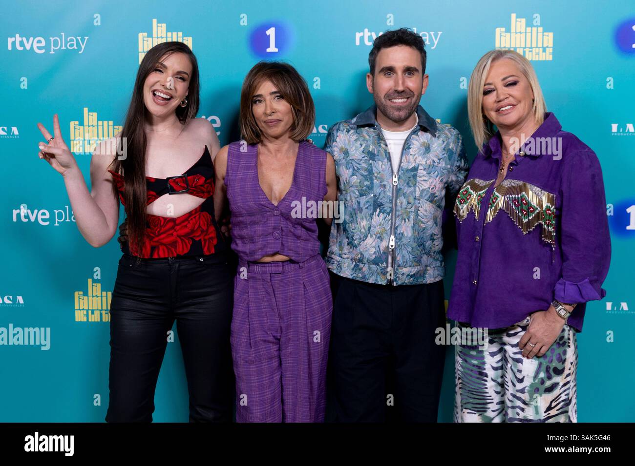 Madrid, Spain. 08th Apr, 2025. (L-R) Inés Hernand, María Patiño, Aitor ...