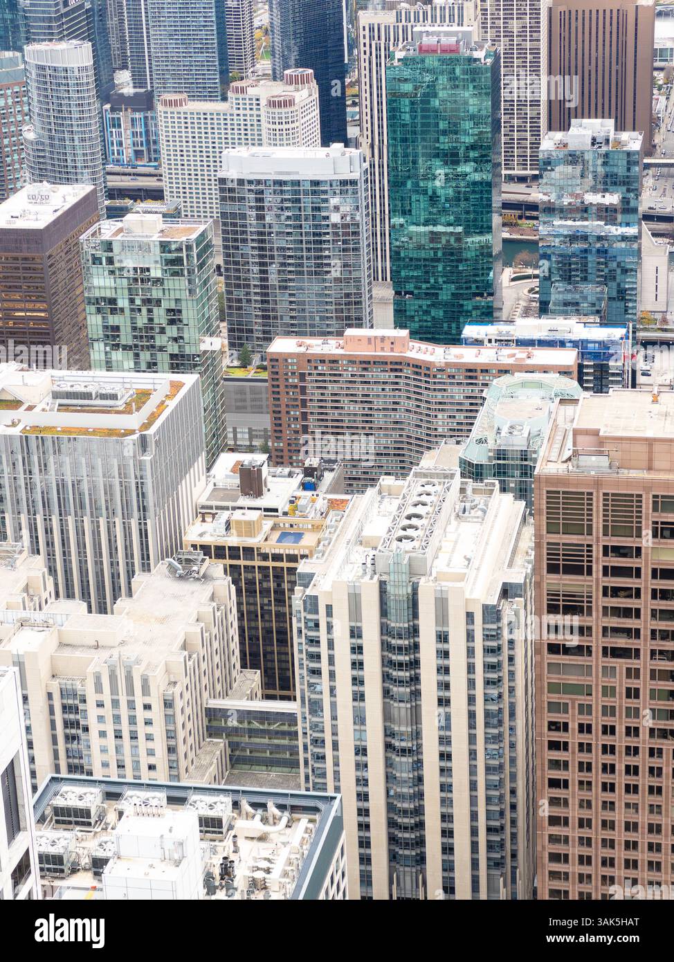 Winter View of Downtown Chicago from 360 Observation Deck Stock Photo ...