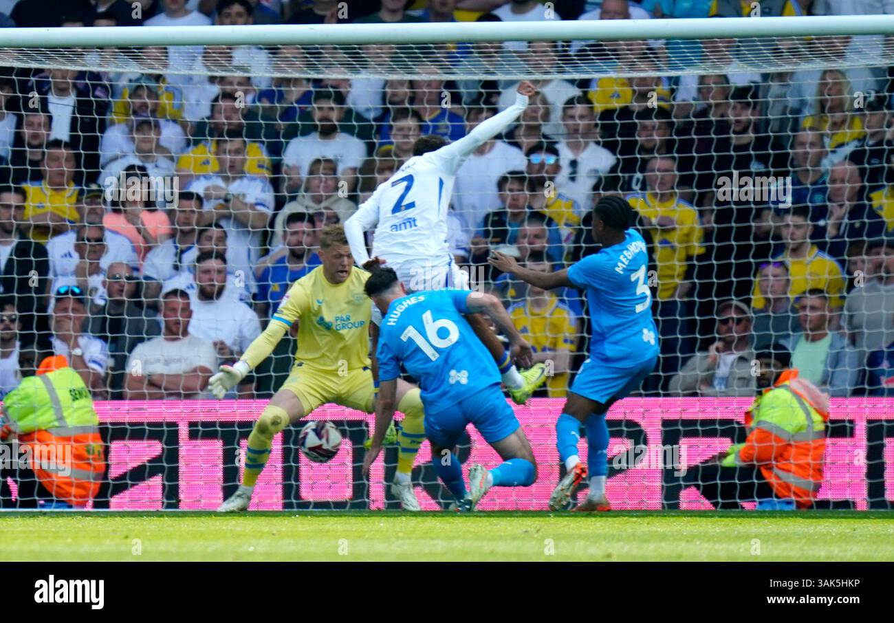Leeds United's Jayden Bogle scores their side's second goal of the game ...