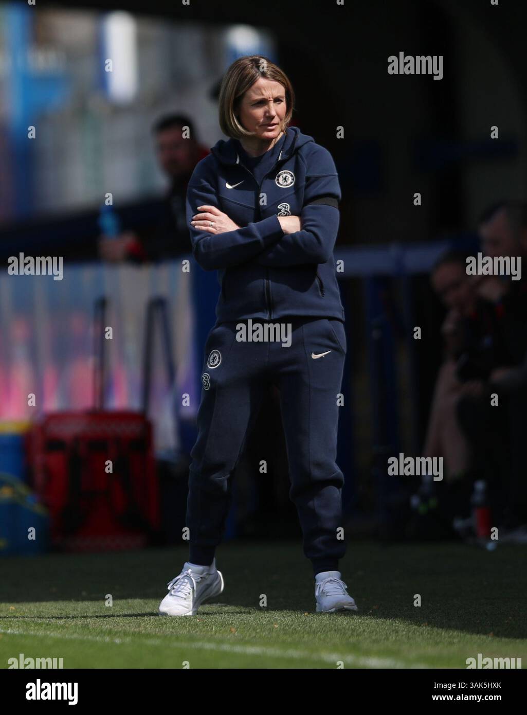 Chelsea manager Sonia Bompastor on the touchline during the Adobe Women ...