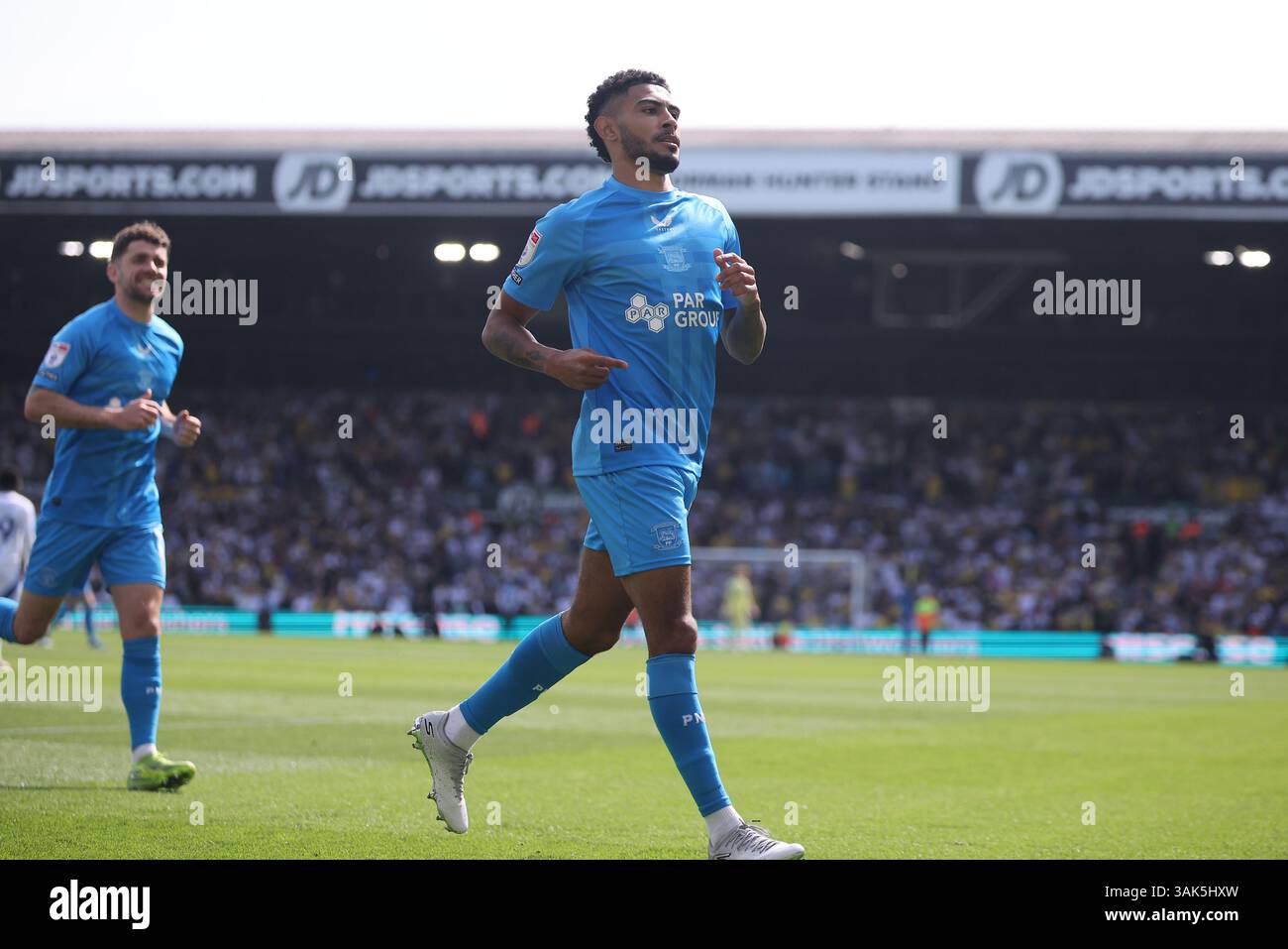 Kaine Kesler Hayden (Preston North End) equalises to make it 1-1 during ...