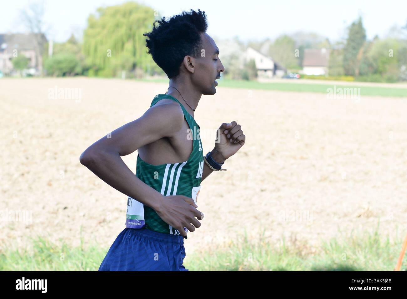 Ireland's Efrem Gidey pictured in action during the half marathon race ...
