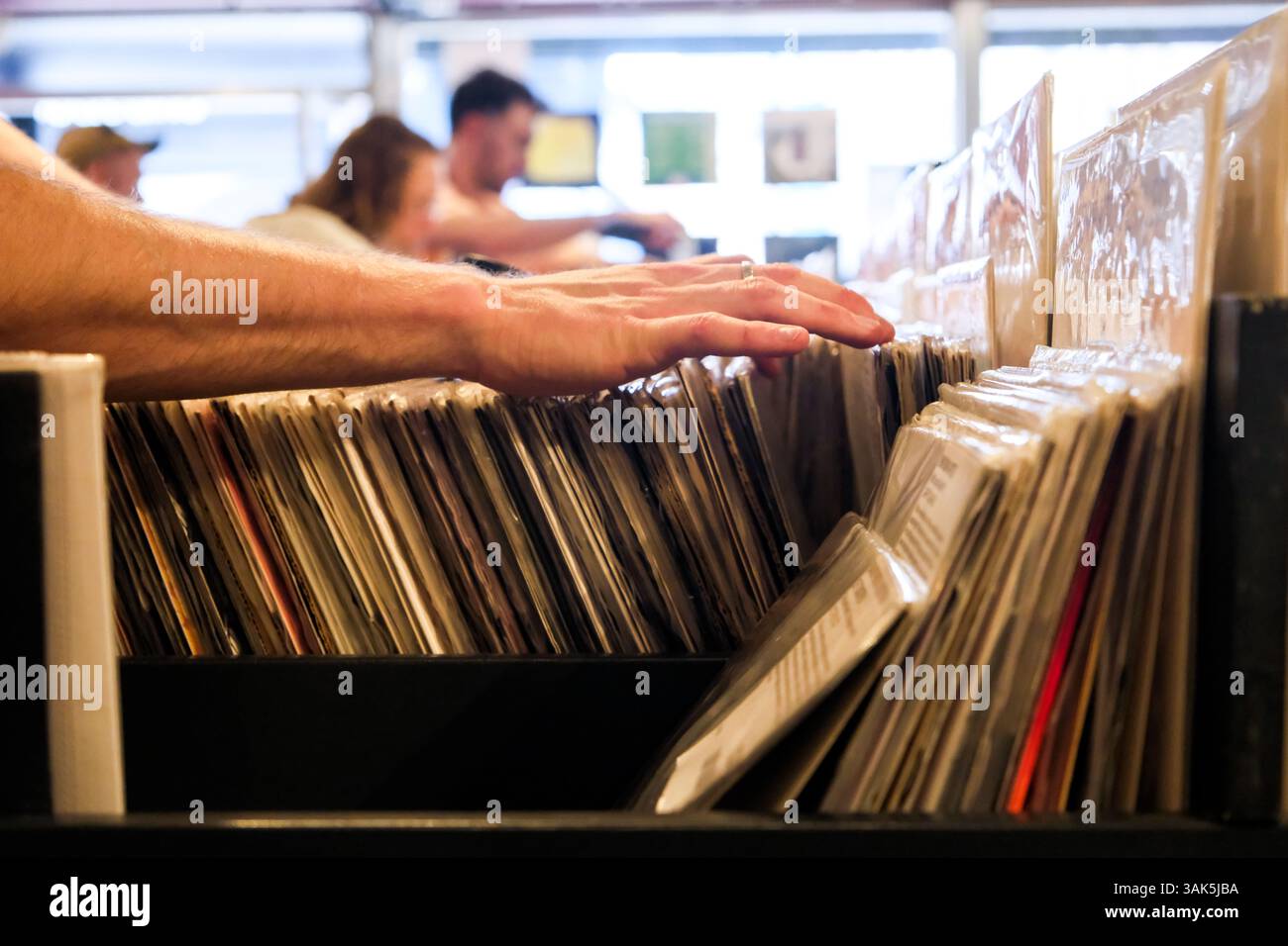 Soho, London, UK. People queue and browse at Record Store Day 2025 in ...