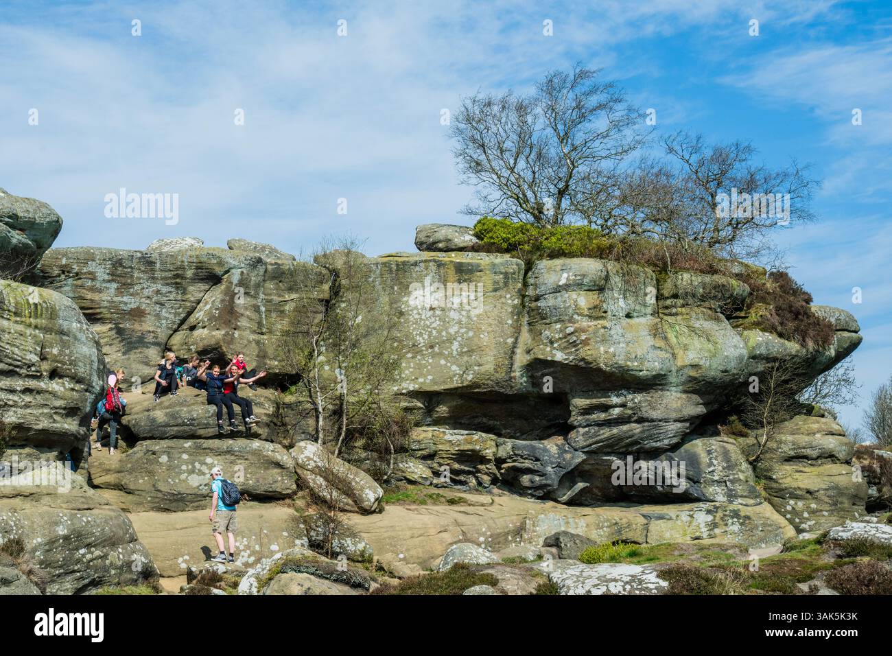 Yorkshire, UK. 12th Apr, 2025. Families enjoy climbing on the ...