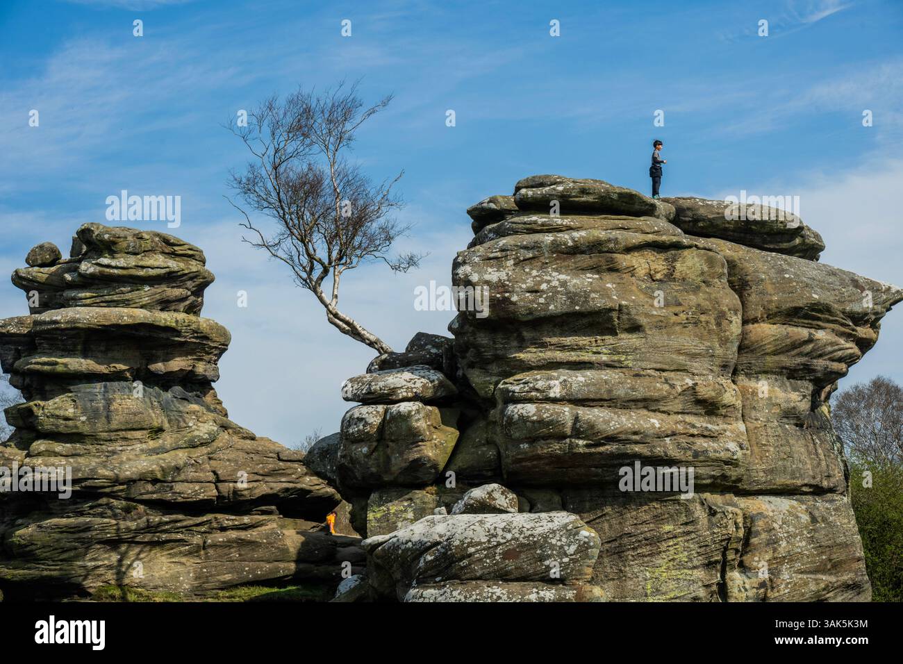 Yorkshire, UK. 12th Apr, 2025. Families enjoy climbing on the ...