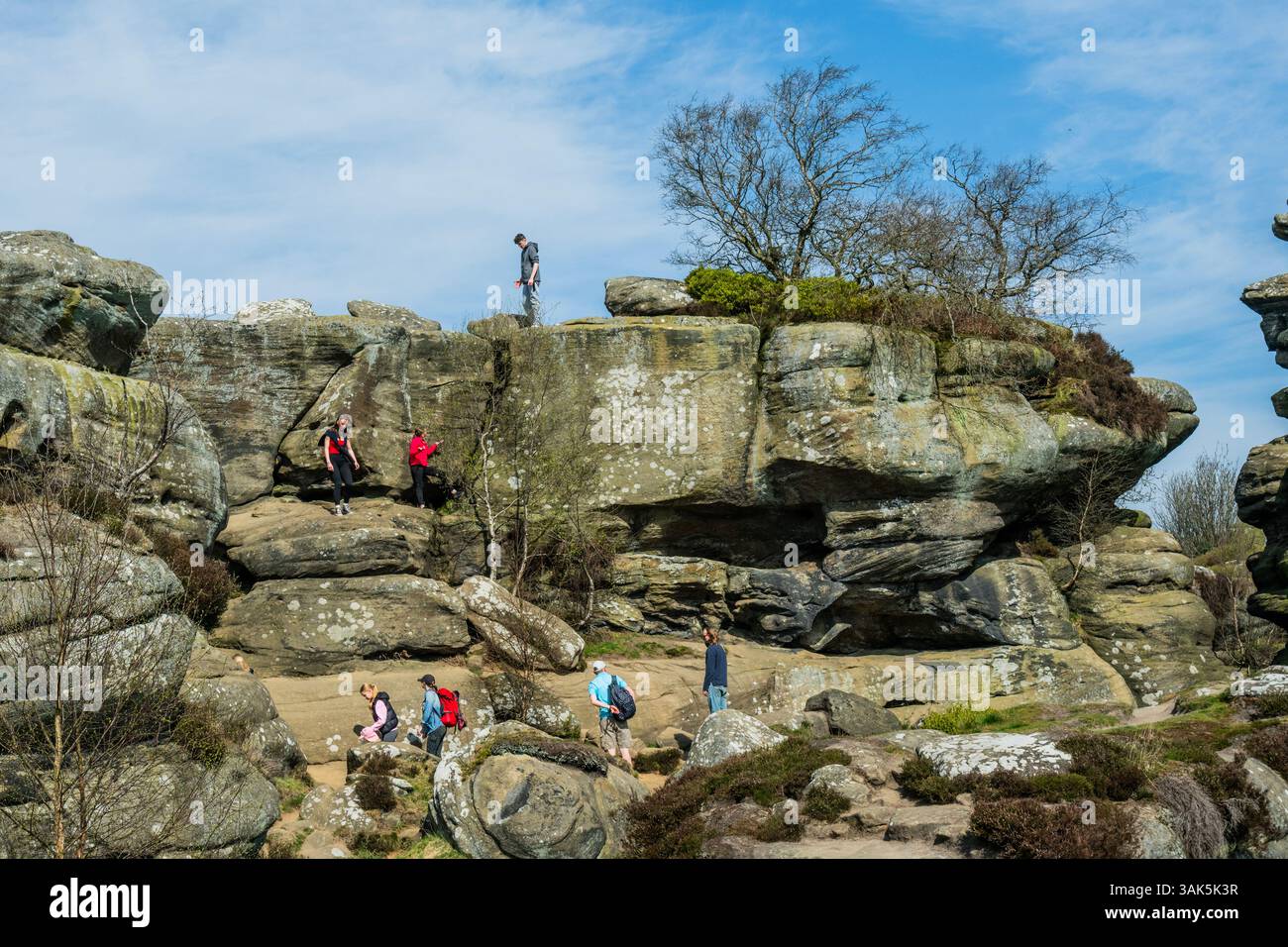 Yorkshire, UK. 12th Apr, 2025. Families enjoy climbing on the ...